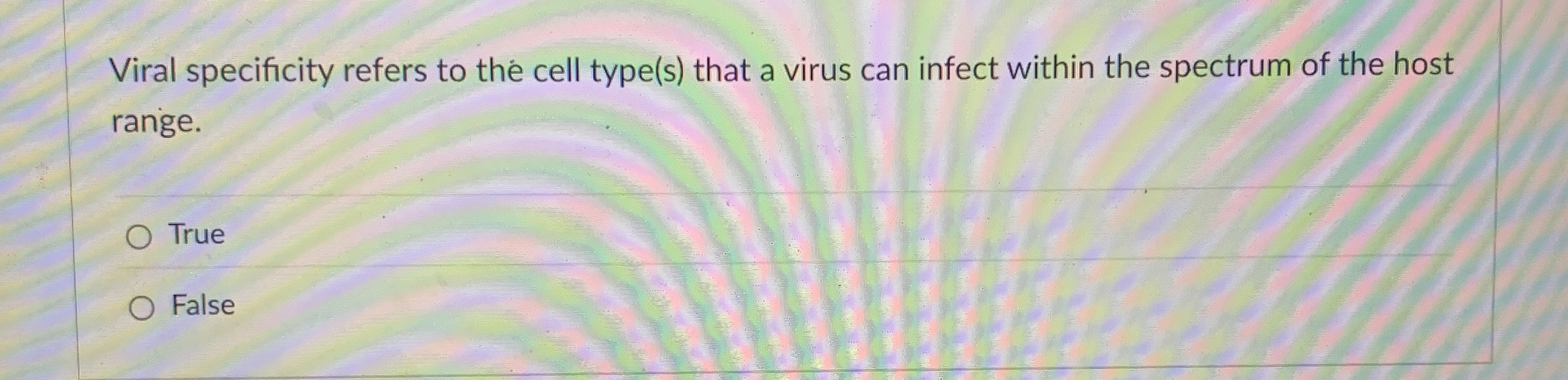 Solved Viral specificity refers to the cell type(s) ﻿that a | Chegg.com