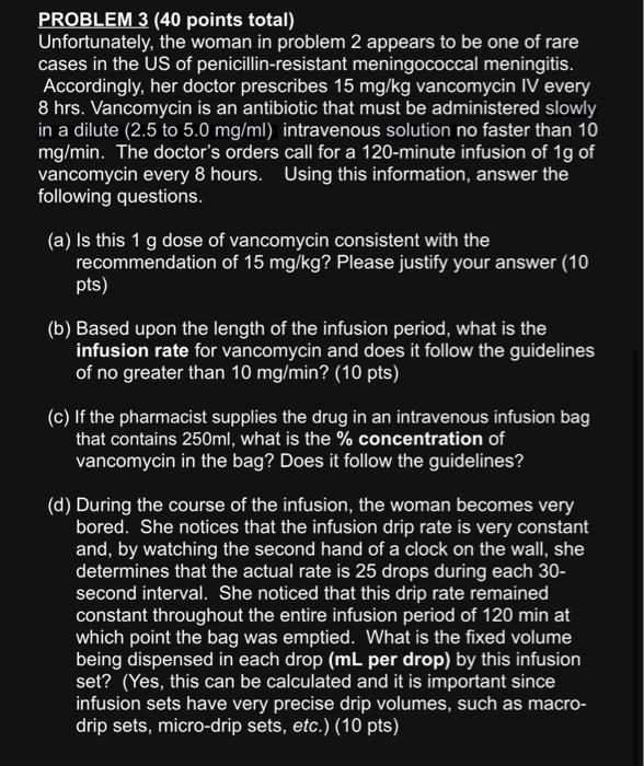 Solved PROBLEM 3 (40 points total) Unfortunately, the woman | Chegg.com Solved PROBLEM 3 (40 points total) Unfortunately, the woman | Chegg.com