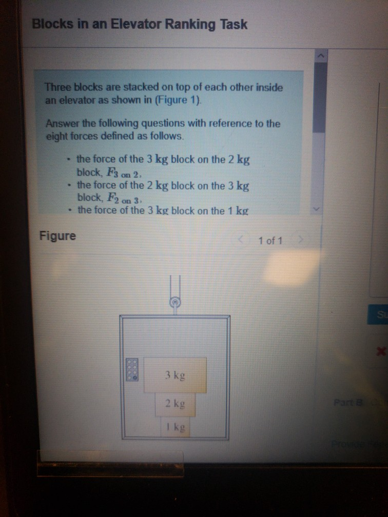 Solved Blocks in an Elevator Ranking Task Three blocks are | Chegg.com