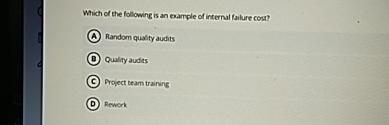 Solved Which of the following is an example of internal | Chegg.com