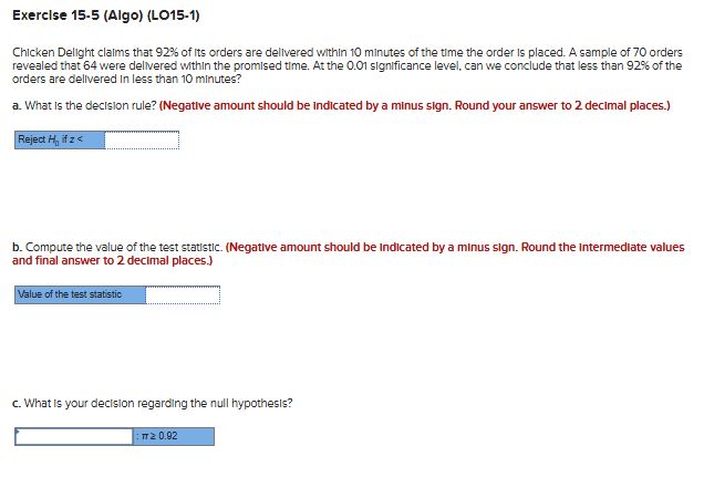 Solved Exerclse \( 15-5 \) (Algo) (LO15-1)Chicken Delight | Chegg.com Solved Exerclse \( 15-5 \) (Algo) (LO15-1)Chicken Delight | Chegg.com