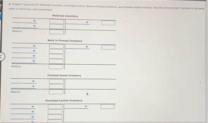 Solved Journal Entries, T-Accounts, Cost of Goods | Chegg.com
