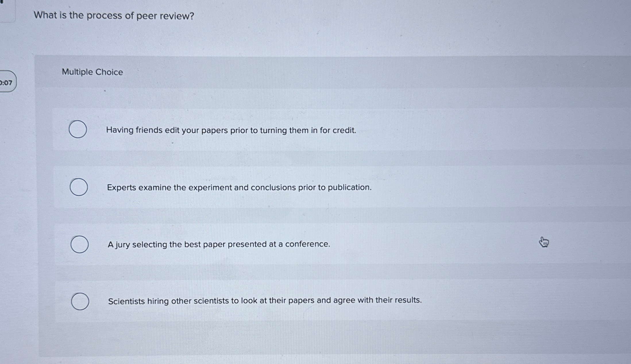 Solved What is the process of peer review?Multiple | Chegg.com