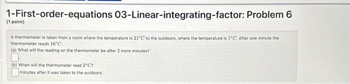 Solved 1-First-order-equations 03-Linear-integrating-factor: | Chegg.com
