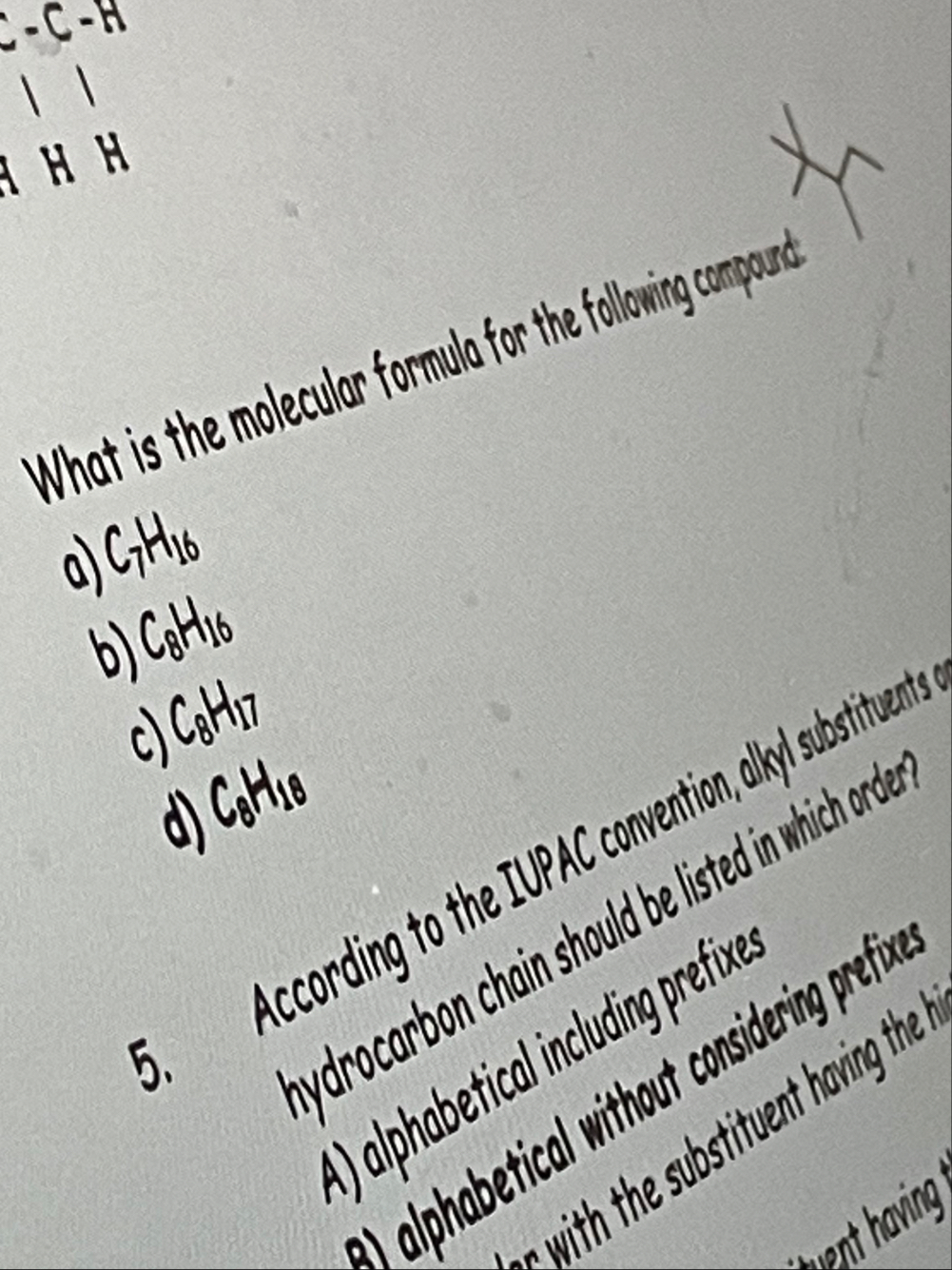Solved What is the molecular formula for the following | Chegg.com