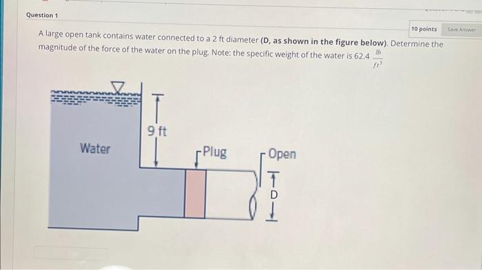 Solved A large open tank contains water connected to a 2ft | Chegg.com