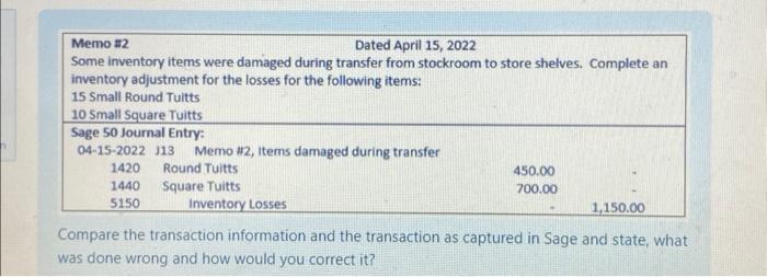 Solved Compare the transaction information and the | Chegg.com