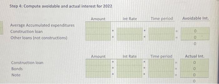 Solved Step 4: Compute avoidable and actual interest for | Chegg.com