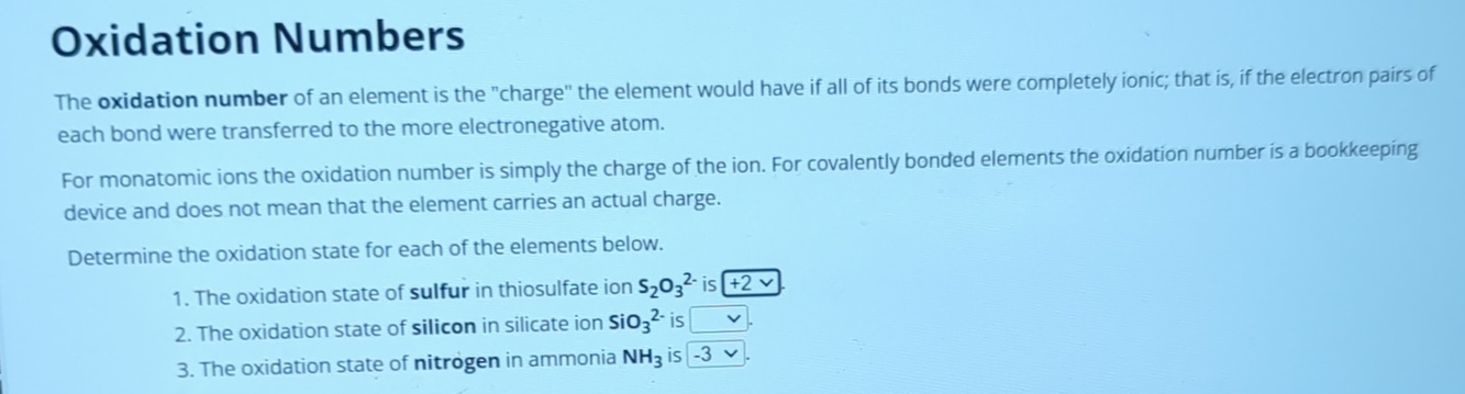 Solved Oxidation NumbersThe oxidation number of an element | Chegg.com