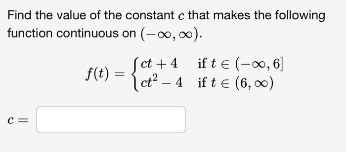 Solved Find the value of the constant c that makes the | Chegg.com