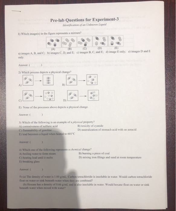 Solved Pre-lab Questions for Experiment-3 Identification of | Chegg.com