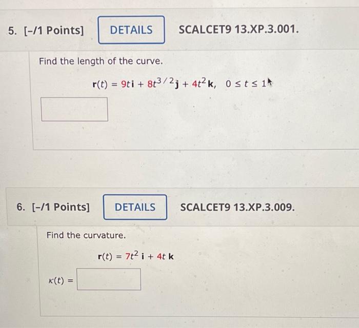 Solved SCALCET9 13.XP.3.001. Find the length of the curve. | Chegg.com