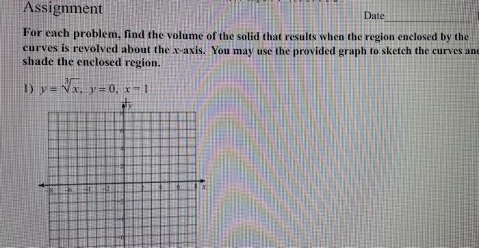 Solved For each problem, find the volume of the solid that | Chegg.com