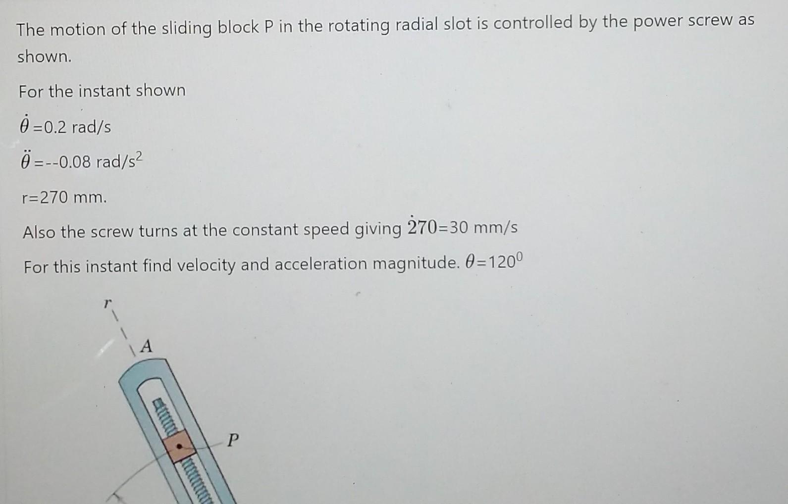 Solved The motion of the sliding block P in the rotating | Chegg.com