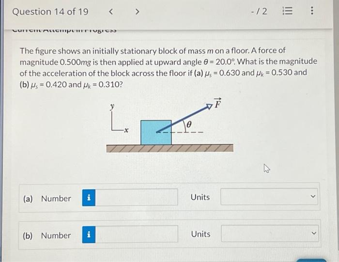 Solved The figure shows an initially stationary block of | Chegg.com