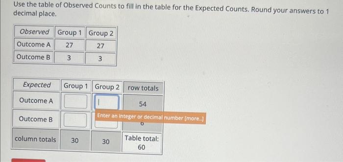 Solved Use the table of Observed Counts to fill in the table | Chegg.com