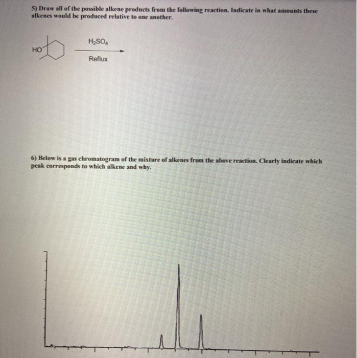 Solved 5) Draw all of the possible alkene products from the | Chegg.com