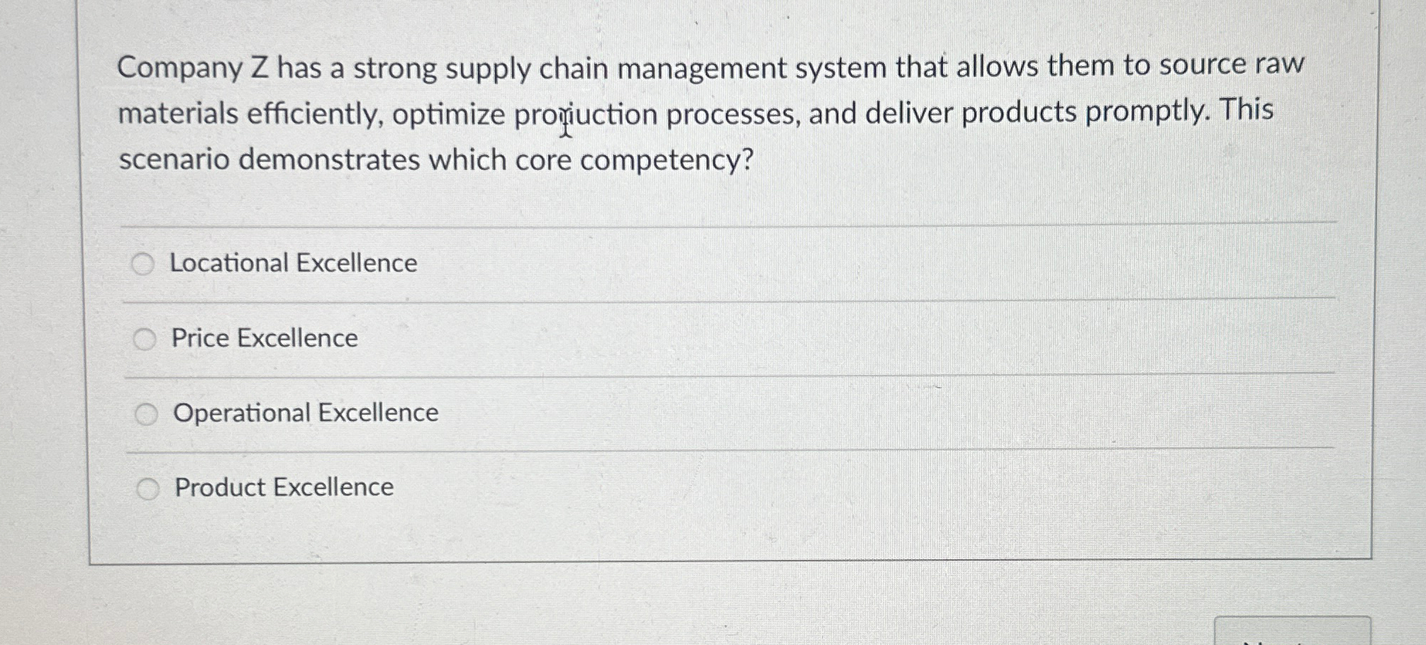 Solved Company Z ﻿has a strong supply chain management | Chegg.com