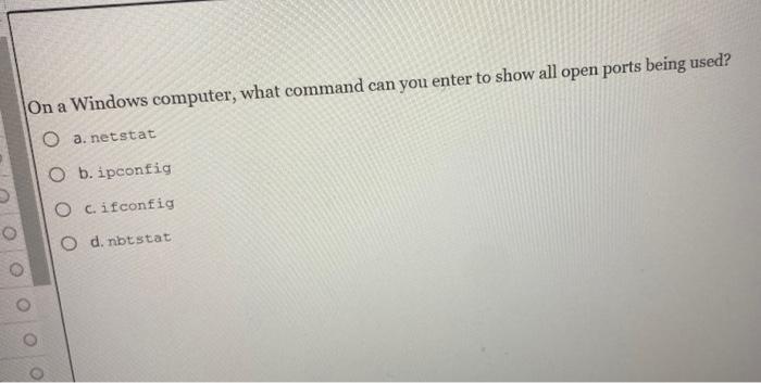 Solved On a Windows computer, what command can you enter to | Chegg.com