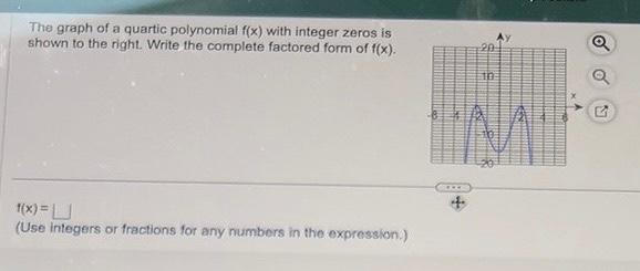 Solved The graph of a quartic polynomial f(x) with integer | Chegg.com