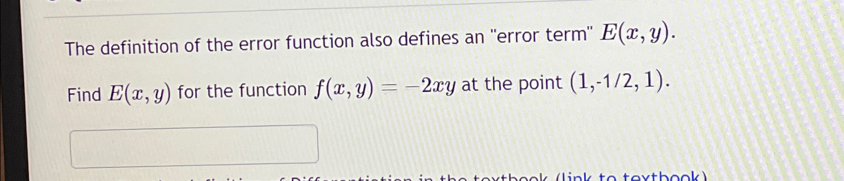 Solved The definition of the error function also defines an | Chegg.com
