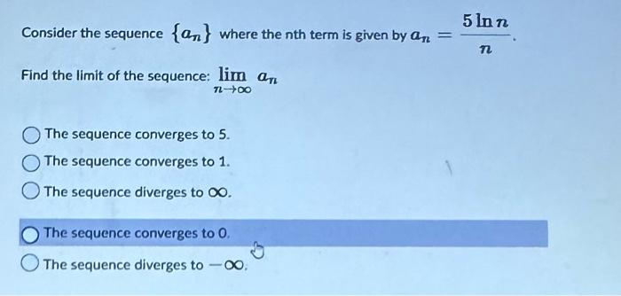 Solved Consider the sequence {an} where the nth term is | Chegg.com