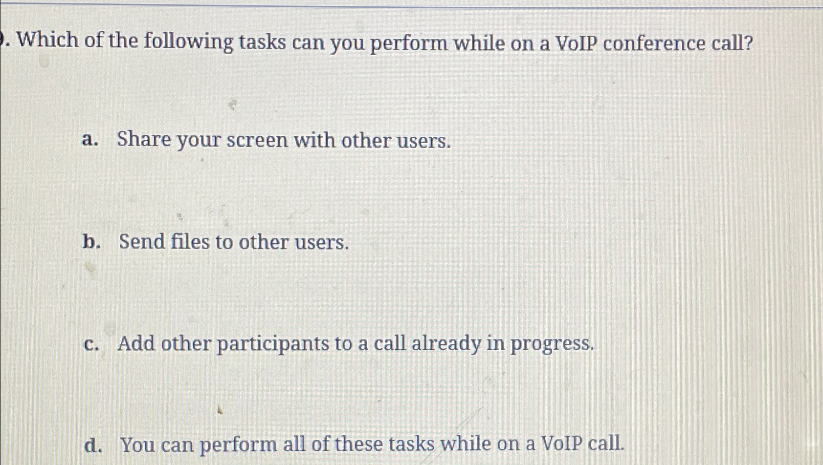 Solved Which of the following tasks can you perform while on | Chegg.com
