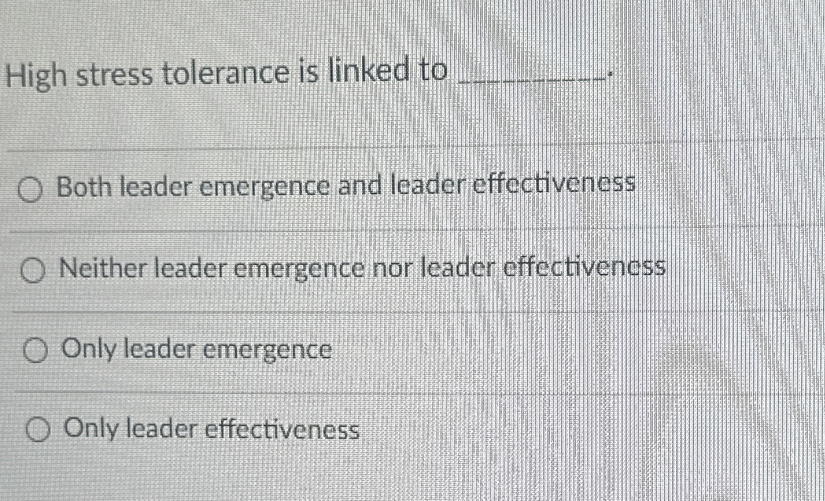 Solved High stress tolerance is linked to q,Both leader | Chegg.com