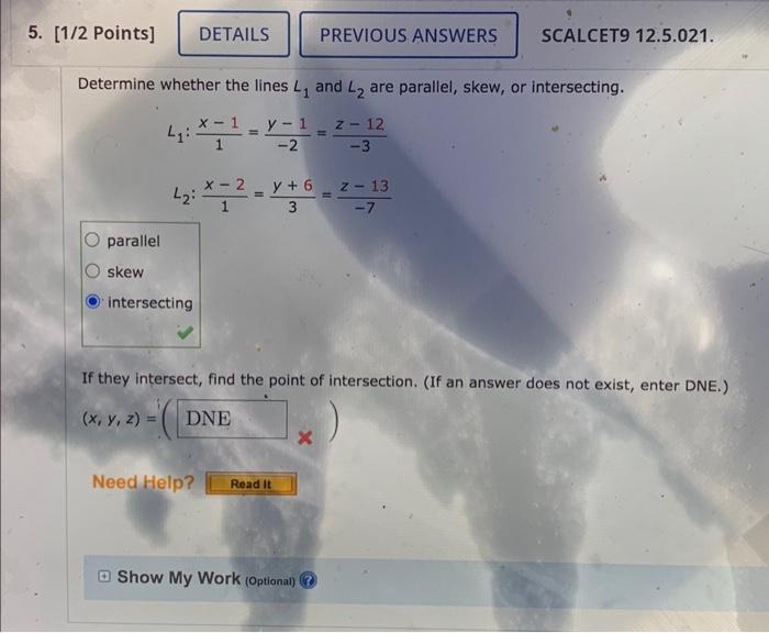 Solved Determine whether the lines L1 and L2 are parallel, | Chegg.com