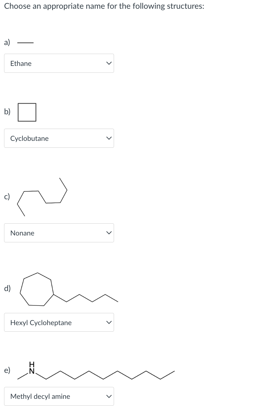 Solved Choose an appropriate name for the following | Chegg.com