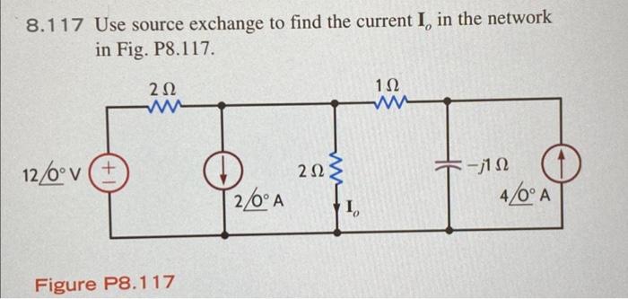 Solved 8.117 Use source exchange to find the current I, in | Chegg.com
