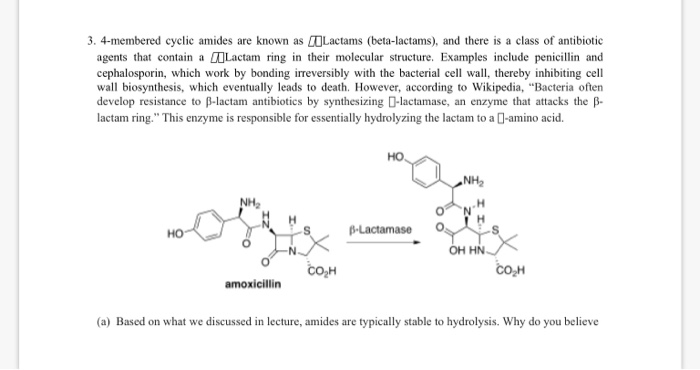 3. 4-membered cyclic amides are known as Lactams | Chegg.com