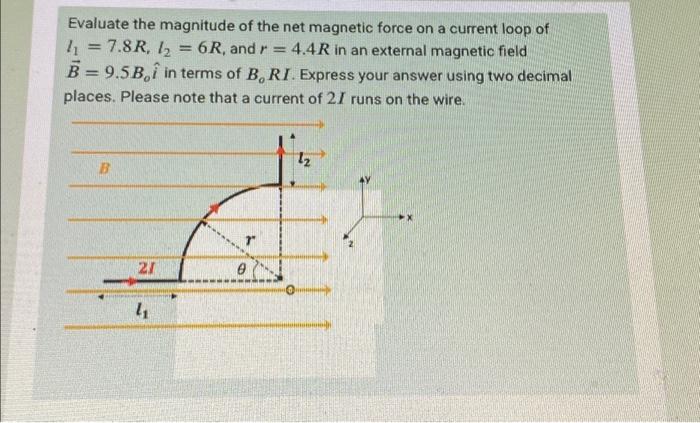 Solved Evaluate the magnitude of the net magnetic force on a | Chegg.com