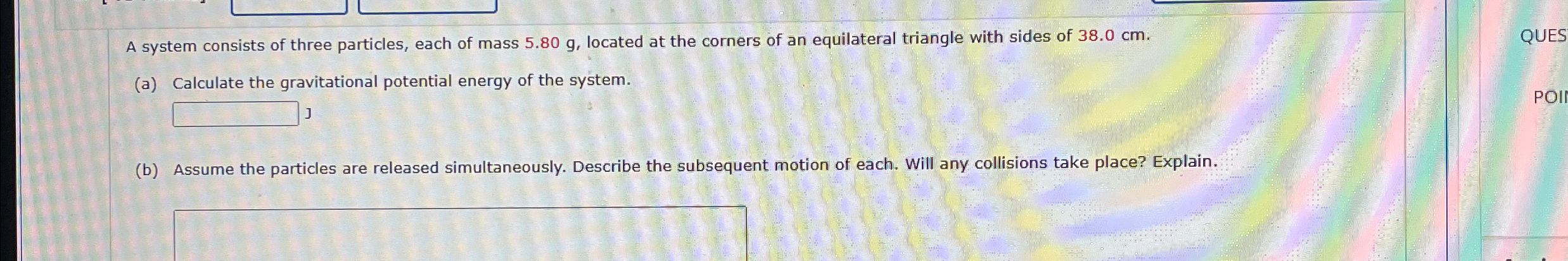 Solved A system consists of three particles, each of mass | Chegg.com