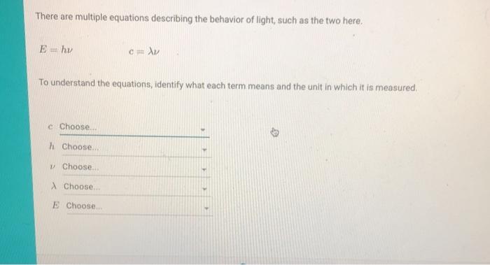 Solved There are multiple equations describing the behavior | Chegg.com