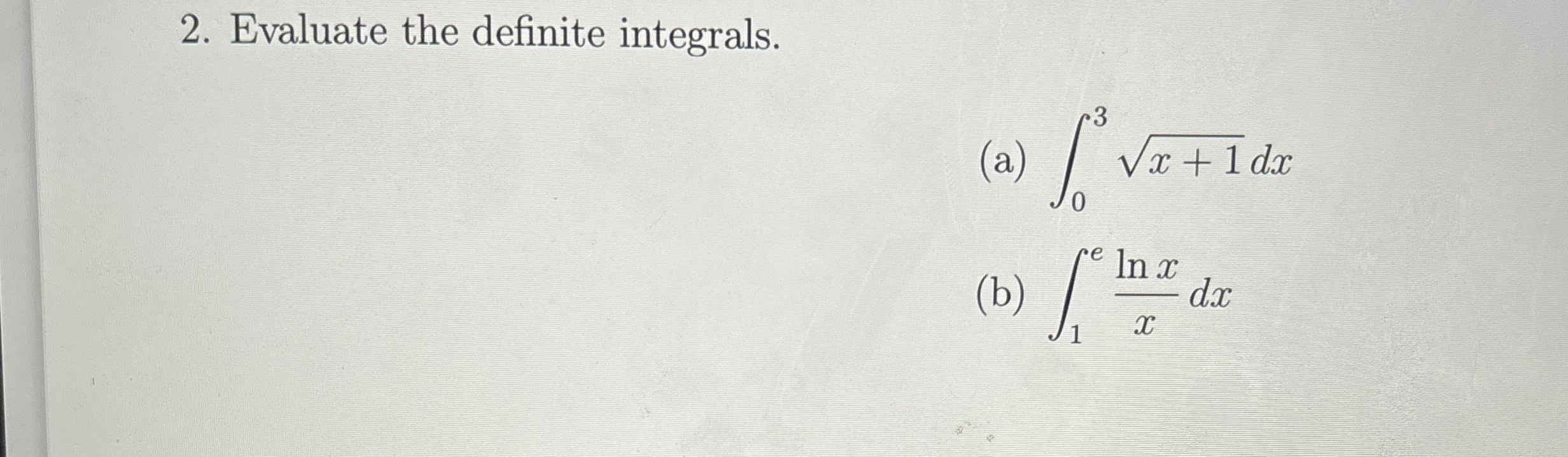 Solved Evaluate the definite | Chegg.com