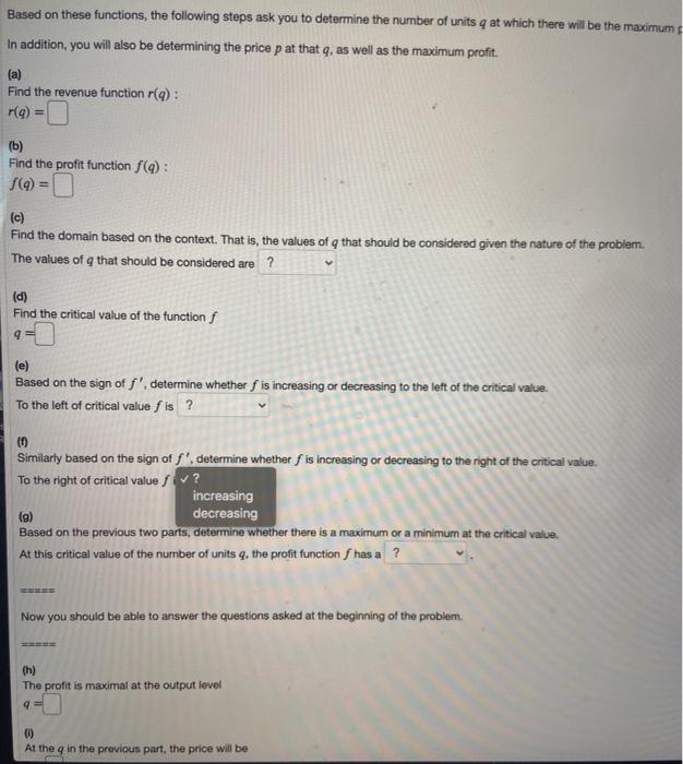 Solved p= -4q + 544 C= 569 + 800 e maximum profit. Based | Chegg.com