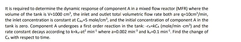 Solved It is required to determine the dynamic response of | Chegg.com