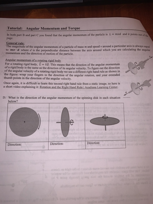 Solved Tutorial: Angular Momentum and Torque In both part B | Chegg.com