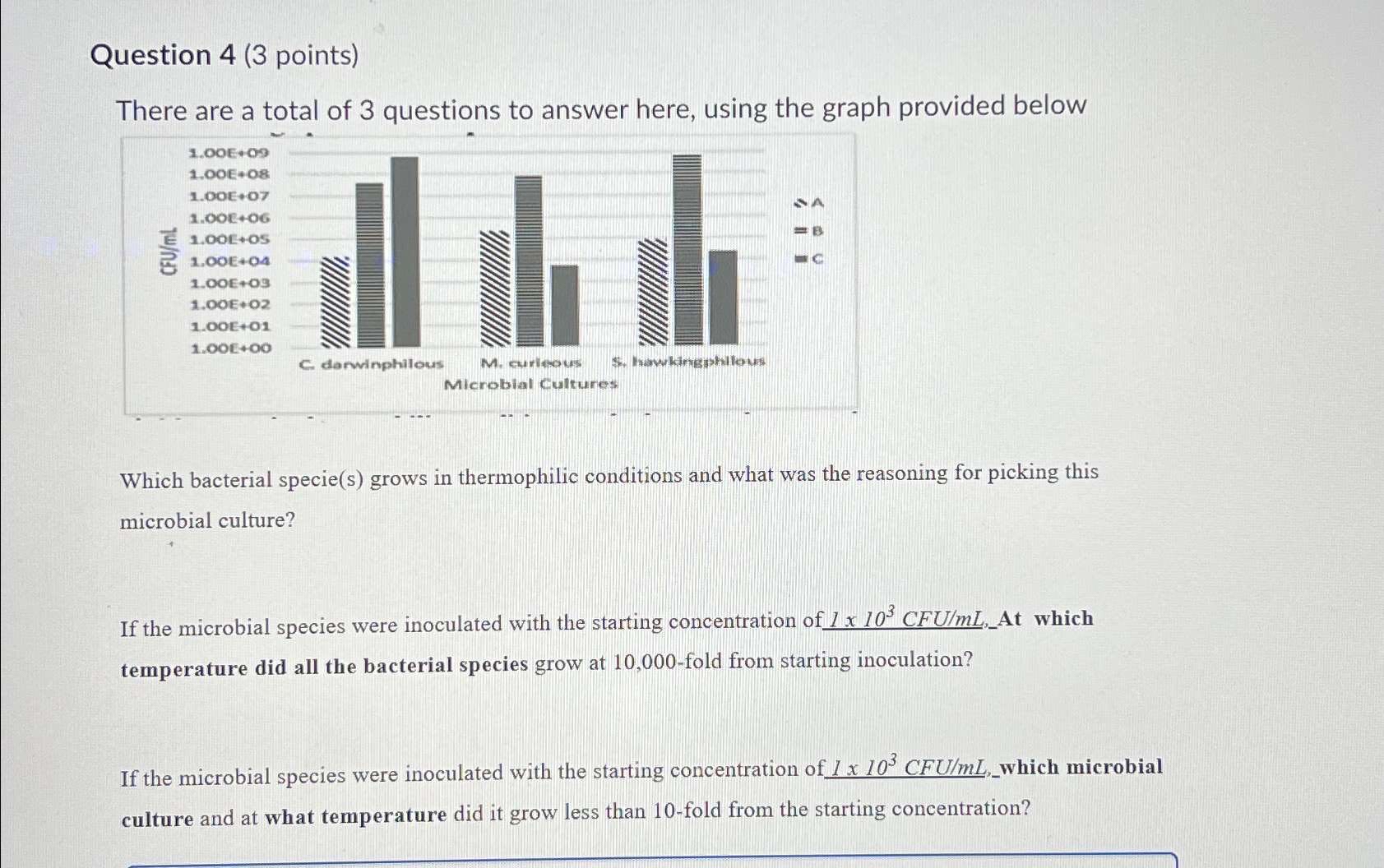Solved Question 4 (3 ﻿points)There sre a tatal of 2 | Chegg.com