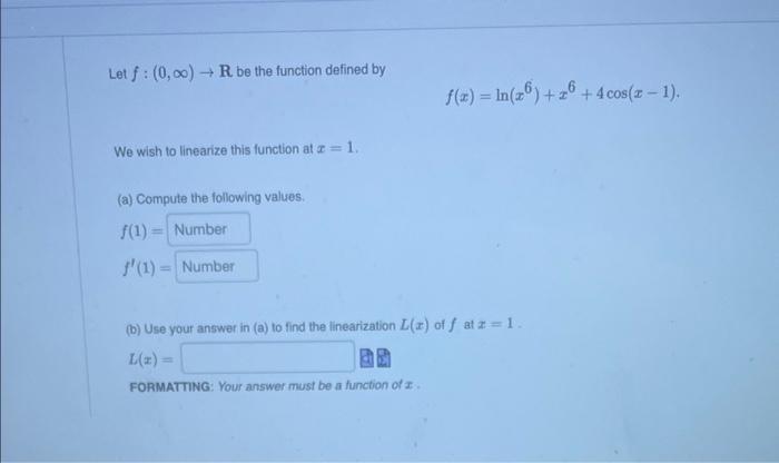 Solved Let f:(0,∞)→R be the function defined by | Chegg.com