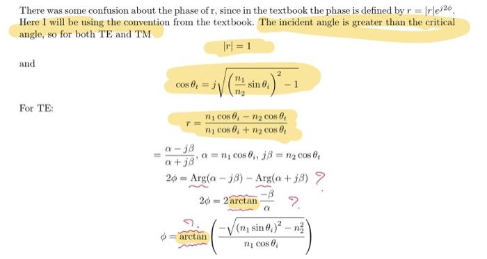 Hi can you please explain how tan or arg appear | Chegg.com