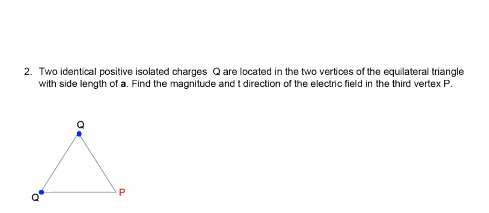 Solved 2. Two identical positive isolated charges Q are | Chegg.com