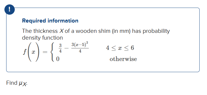 Solved Required informationThe thickness x of ﻿a wooden shim | Chegg.com
