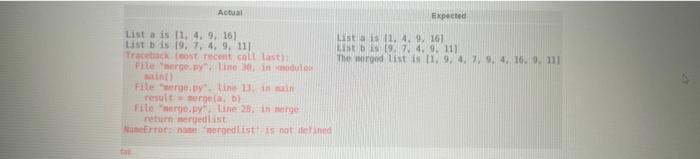Solved I Mrite the definition of function serge that Merges | Chegg.com