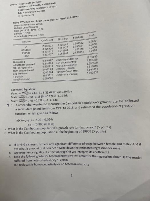 Solved 1. Suppose we have the following model corrun =B0+B1 | Chegg.com