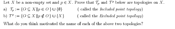 Solved Let X be a non-empty set and p∈X. Prove that Tp and | Chegg.com