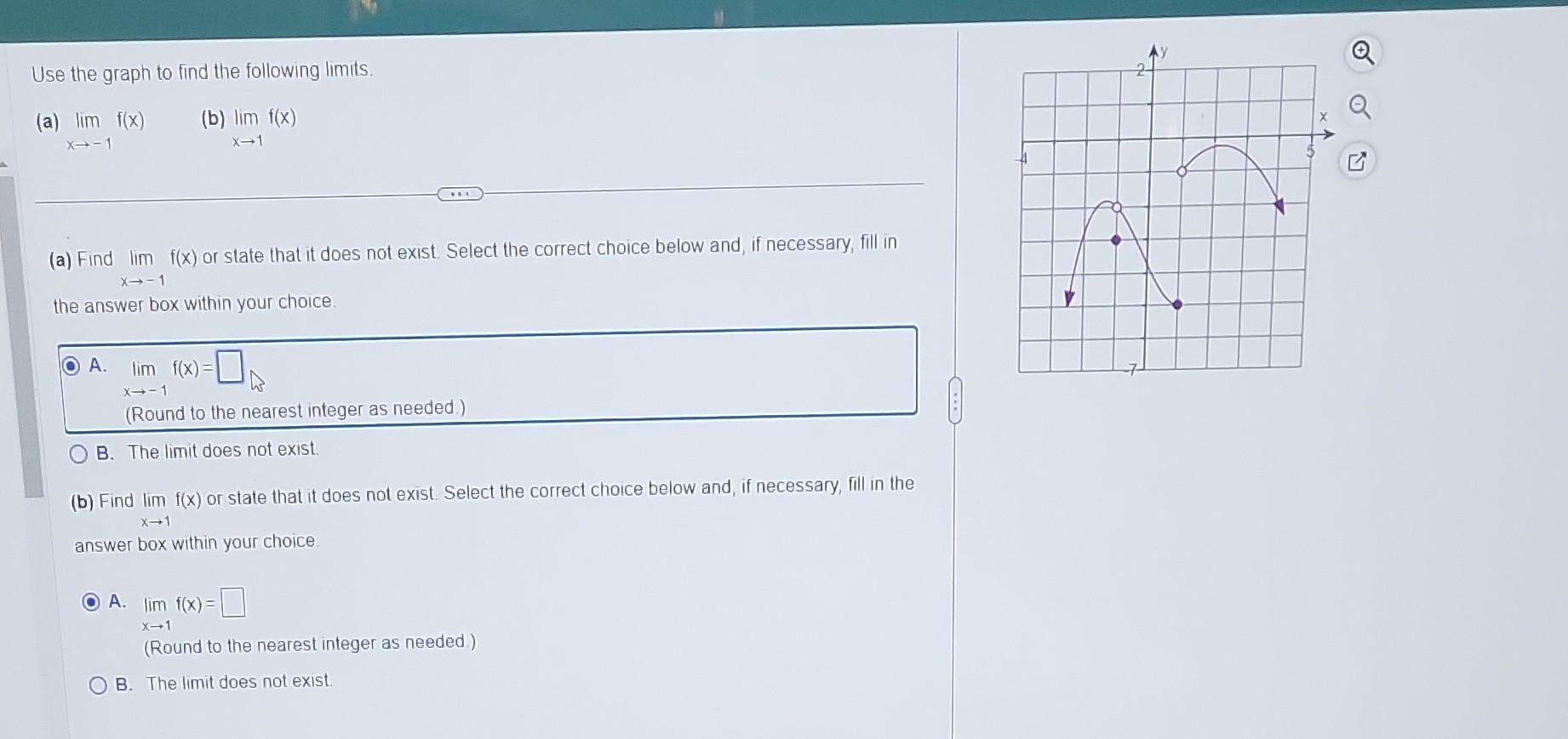 Solved Use the graph to find the following limits. (a) | Chegg.com