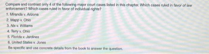 Solved Compare and contrast only 4 of the following major | Chegg.com