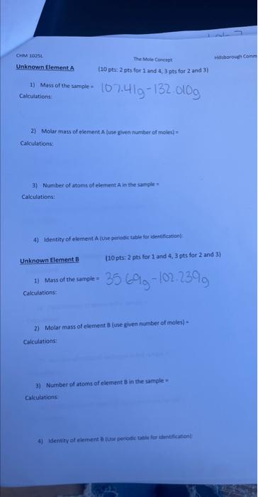 crab 1025 L The Mrive Concept Unknown flement A (10 | Chegg.com